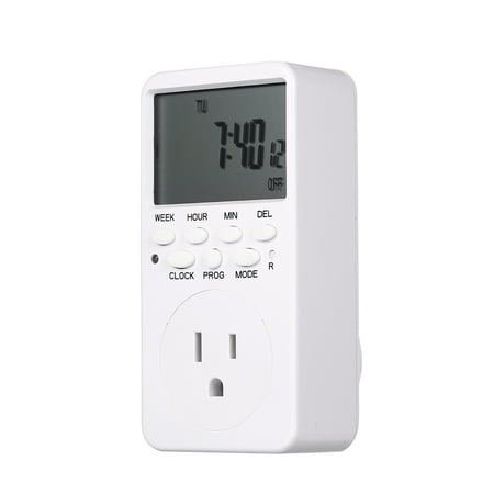 Digital Timer Switch Socket LCD Display Plug-in Programmable Time ...