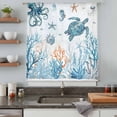 Blue Turtle Coastal Semi Sheer Curtains Drapes for Living Room,Bedroom ...