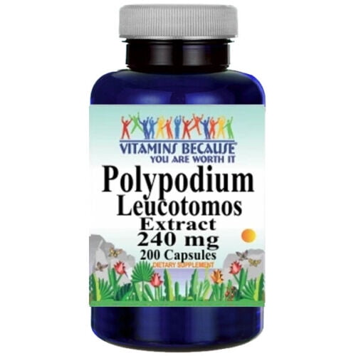 Polypodium Leucotomos Extract 240mg 200 Capsules by Vitamins Because ...