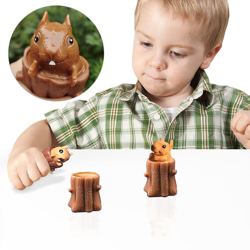 Squeeze Squirrel Cup Evil Decompression Tree Stumps Rubber Children's ...