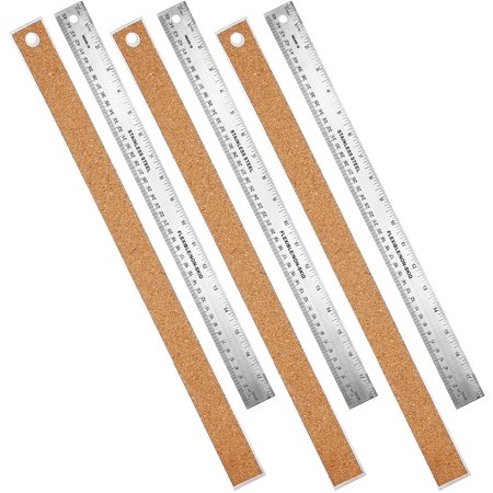 3 Pieces Stainless Steel Cork Back Rulers Metal Ruler Set Non Slip ...