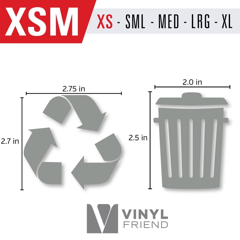 Garbage Recycle Compost Bin Combo Grey Recycle Trash Bin Stickers Decal ...