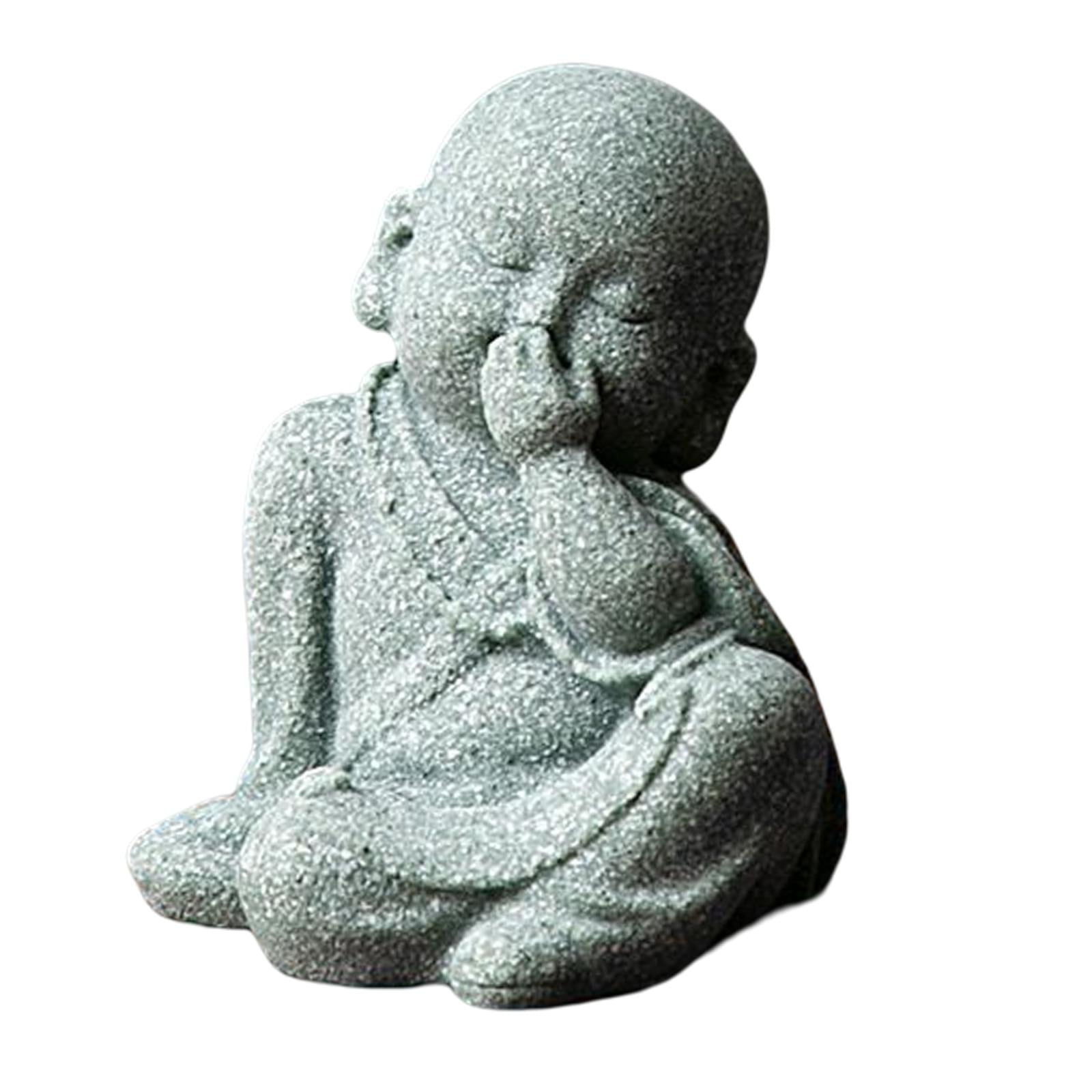 Cute Monk Figurine Buddha Statue Dolls Ornaments Creative Decorative ...