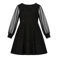 AWZXDE Girls Solid Color Casual Deep V Neck Sequin Short Dress Daily ...