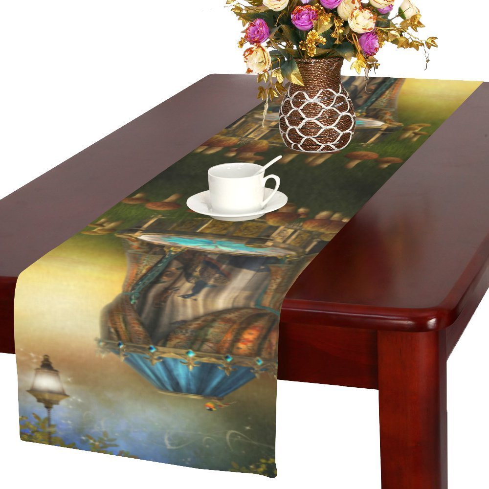 MYPOP Fairy Stage with a Mushroom Ring and Lamps Cotton Linen Table ...