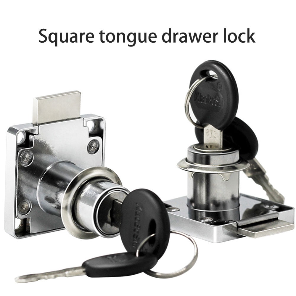 tooloflife Square Tongue Drawer Lock with Lock Washer and Keys for ...