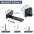 4 Inch 6 Pack Floating Shelf Brackets, Heavy Duty Industrial Metal ...