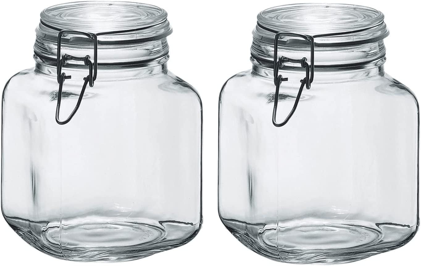 Amici Home Glass Hermetic Preserving Canning Jar Italian 58 oz-1.7 ...