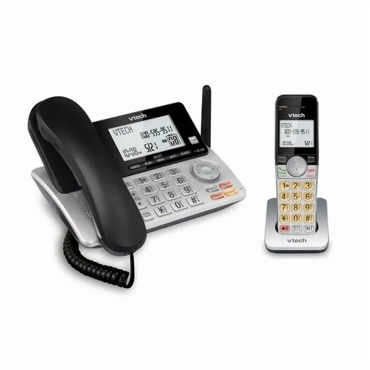Refurbished (Excellent) - Vtech Extended Range Dect 6.0 Expandable Corded & Cordless Phone With Answering System  Cs5249 (Silver/Black)