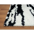 HR Luxurious Black and White Geometric Shag Rug - Soft High Pile, Non ...