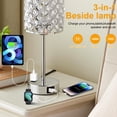Silver 2 2 Pack Table Lamps, 3-Way Dimmable Touch Control Bedside Desk ...