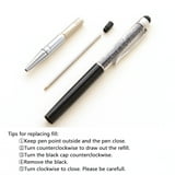 RETON 6-Piece 2-in-1 Pen Ballpoint Pen, Black Ink, Retractable Crystal ...