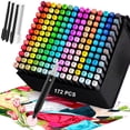 172-Piece Dual Tip Art Markers Set, Fine & Chisel Tip Sketch Pens for ...