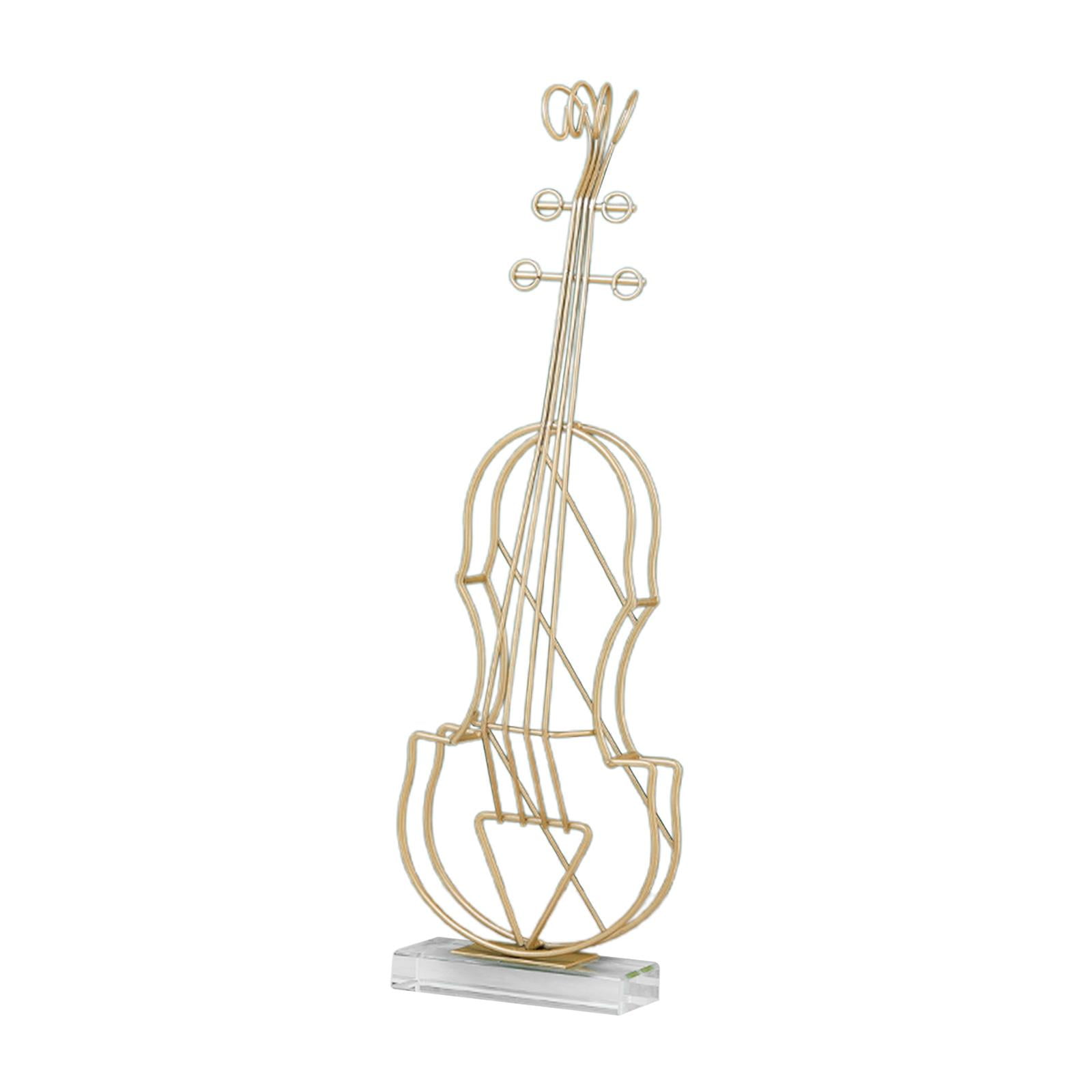 3D Music Instrument Statue Sculpture Figurine Metal with Glass Nordic ...