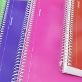BAZIC Wide Ruled 3 Subject Spiral Notebooks 120 Sheets 9.5"x5.75", 6 ...