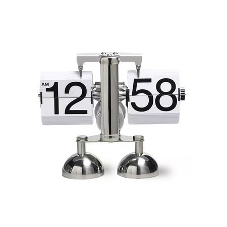 Automatic Page Turning Clock Stainless Steel Double Foot Small Scales ...