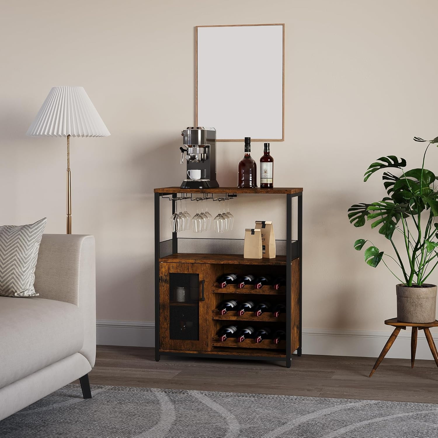 Click here for Ouyawei 3-Tier Wine Bar Cabinet With Led Lights co... prices