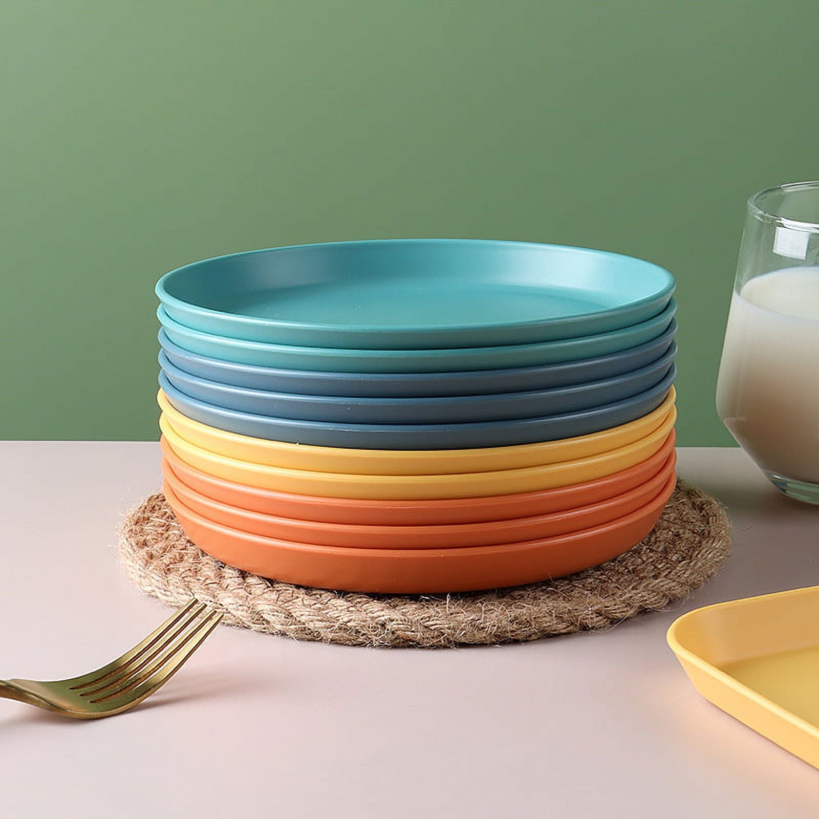 Nvzi 8Pcs 6 Inch Plastic Plates, Unbreakable Deep Dinner Plates ...