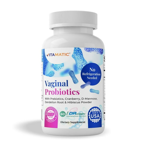 Suplemento probiótico Vitamatic Vaginal 20B CFUS para mujeres, 60 ...