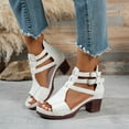 AUDeals Women’s Open Toe Platform Sandals Lightweight Block Heel Buckle ...