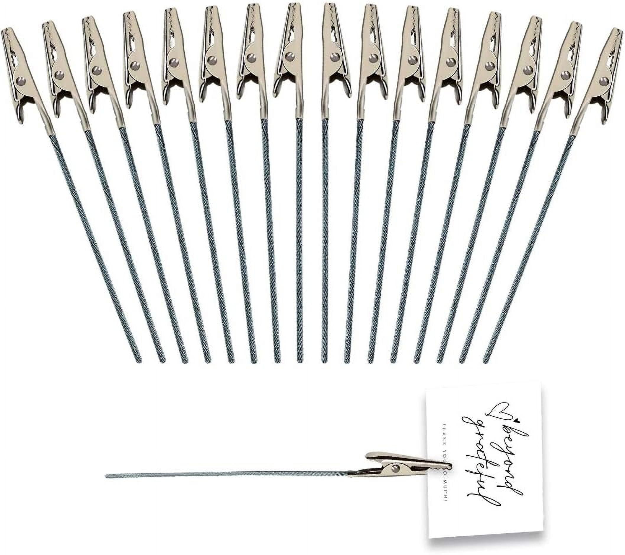 Clip para notas, 50 piezas (plateado) Clip de cocodrilo de alambre de ...