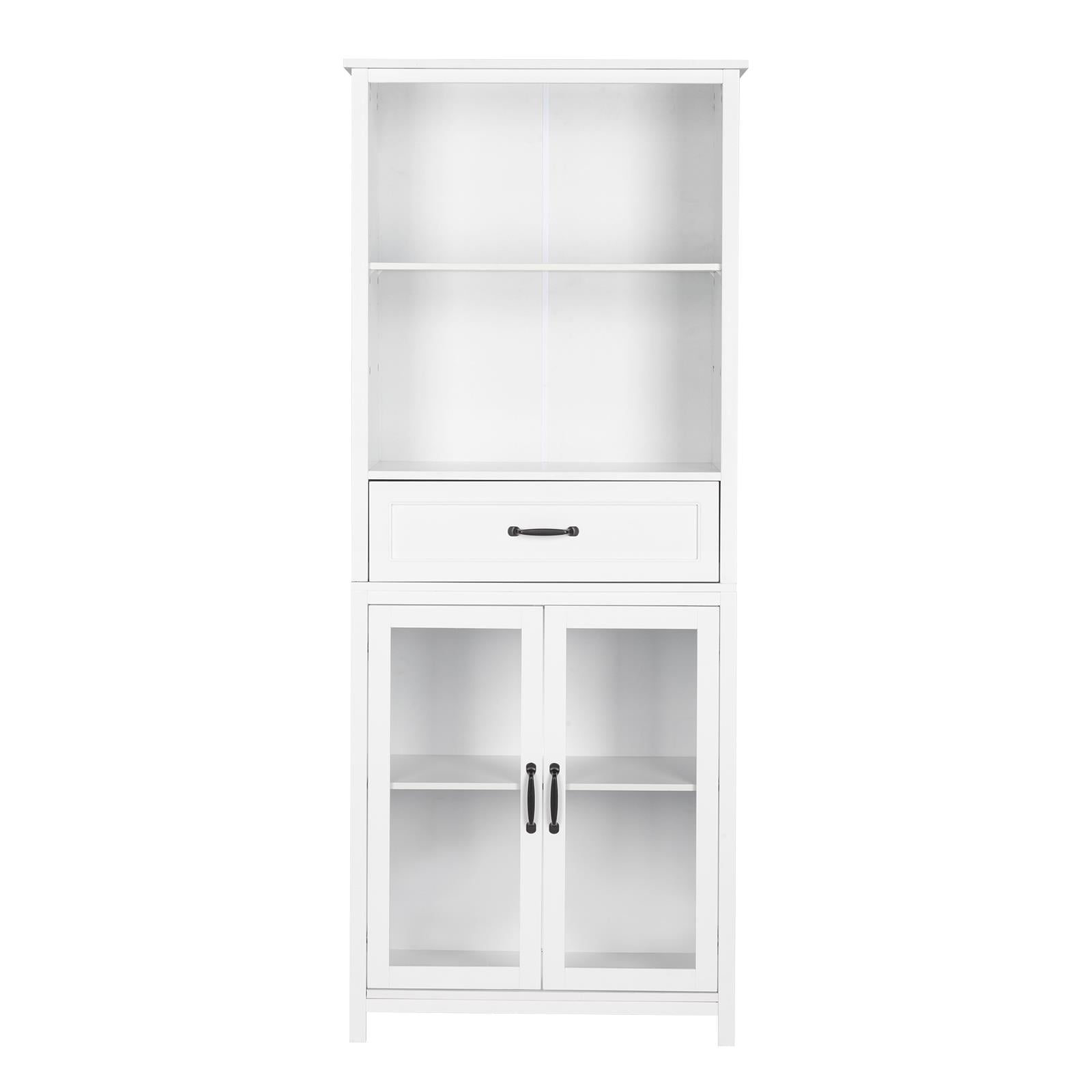 SamyoHome Wood Book Cabinet, Bookcasewith Two Doors, Bookshelf with ...