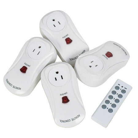 4pcs AC 120V US Plug Wireless Remote Control Outlet Switch Socket w 1 ...