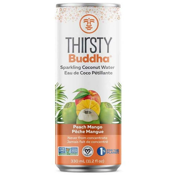 Temple Lifestyle Inc - Thirsty Buddha Sparkling Coconut Water Peach Mango, 330ml - Walmart.ca