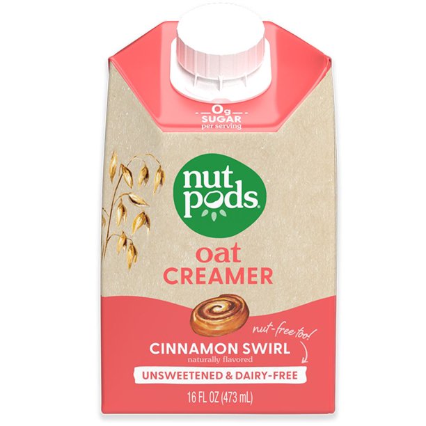 nutpods Oat Cinnamon Swirl Unsweetened Dairy Free Shelf Stable Creamer ...