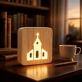 Christian Night Light, 3D Cross Acrylic LED Lamp with Remote Control ...