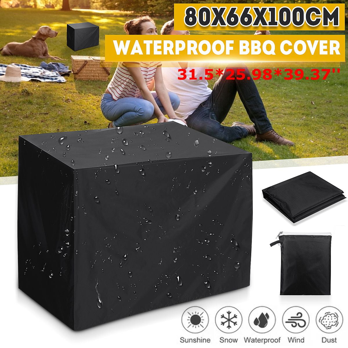 Waterproof BBQ Cover Barbeque Grill Furniture Cover Anti Dust Rain UV ...