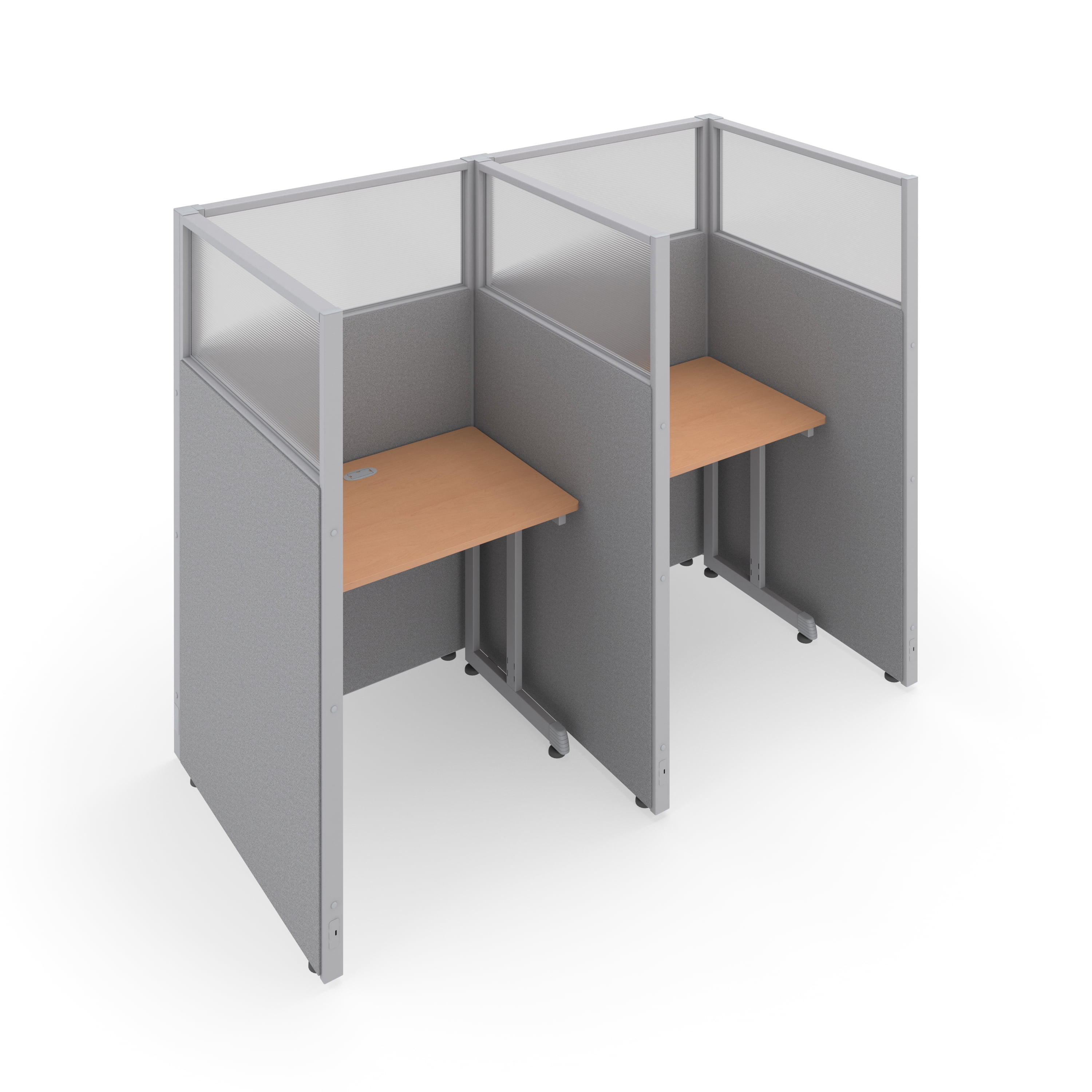 OFM RiZe 1 x 2 Privacy Workstation Unit in Gray and Maple - Walmart.com