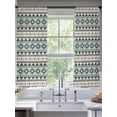 Boho Green Striped Sheer Curtains 72 Inch Length 2 Panels Set, Beige ...
