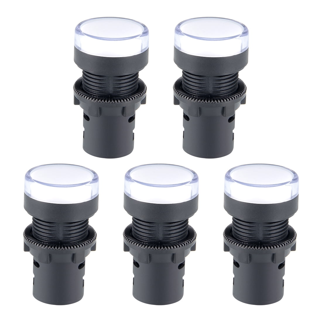 5Pcs /DC 24V Indicator Lights, White , Flush Panel Mount 7/8" 22mm ...