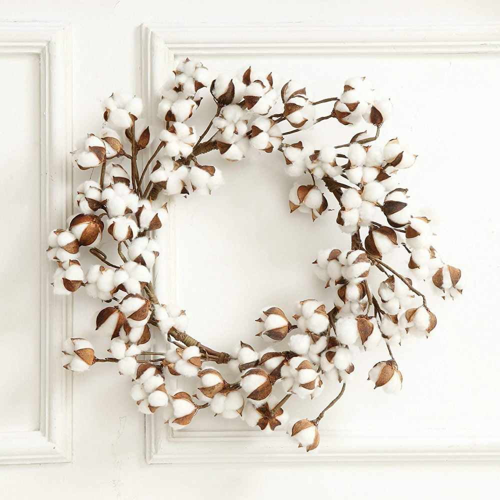 Click here for Mikewe 24 Inch Real Cotton Wreath Farmhouse Decor... prices
