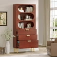 Tribesigns Bookcase, 70.9 Inch Tall Bookcase with Storage Drawers and 3 ...