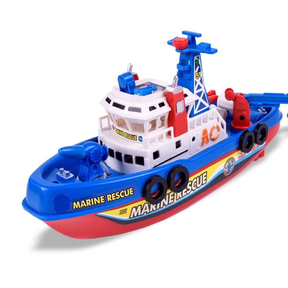 Limei Marine Rescue Boat Model, Music Light Water Spray Electric Marine ...