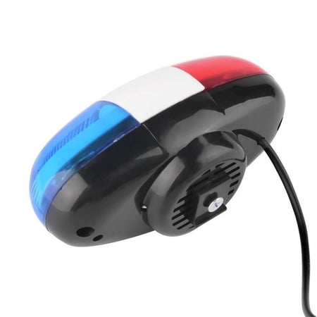 Bike Bicycle Cycling 4 Sounds LED Police Car Siren Electric Light Horn ...