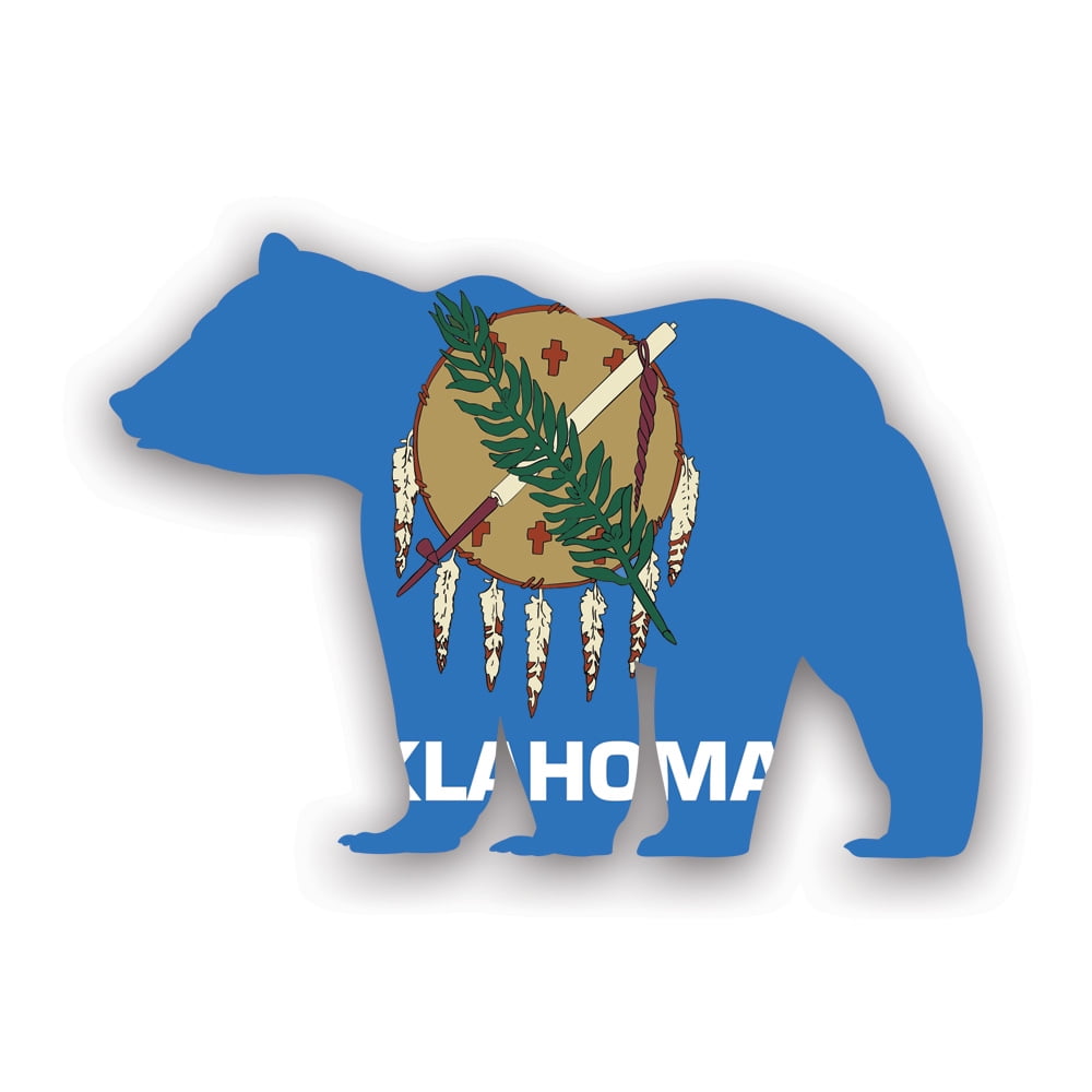 Oklahoma Bear Flag Sticker Decal - Self Adhesive Vinyl - Weatherproof ...