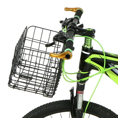Folding Bike Basket Detchable Steel Wire Bike Handlebar Front Basket ...