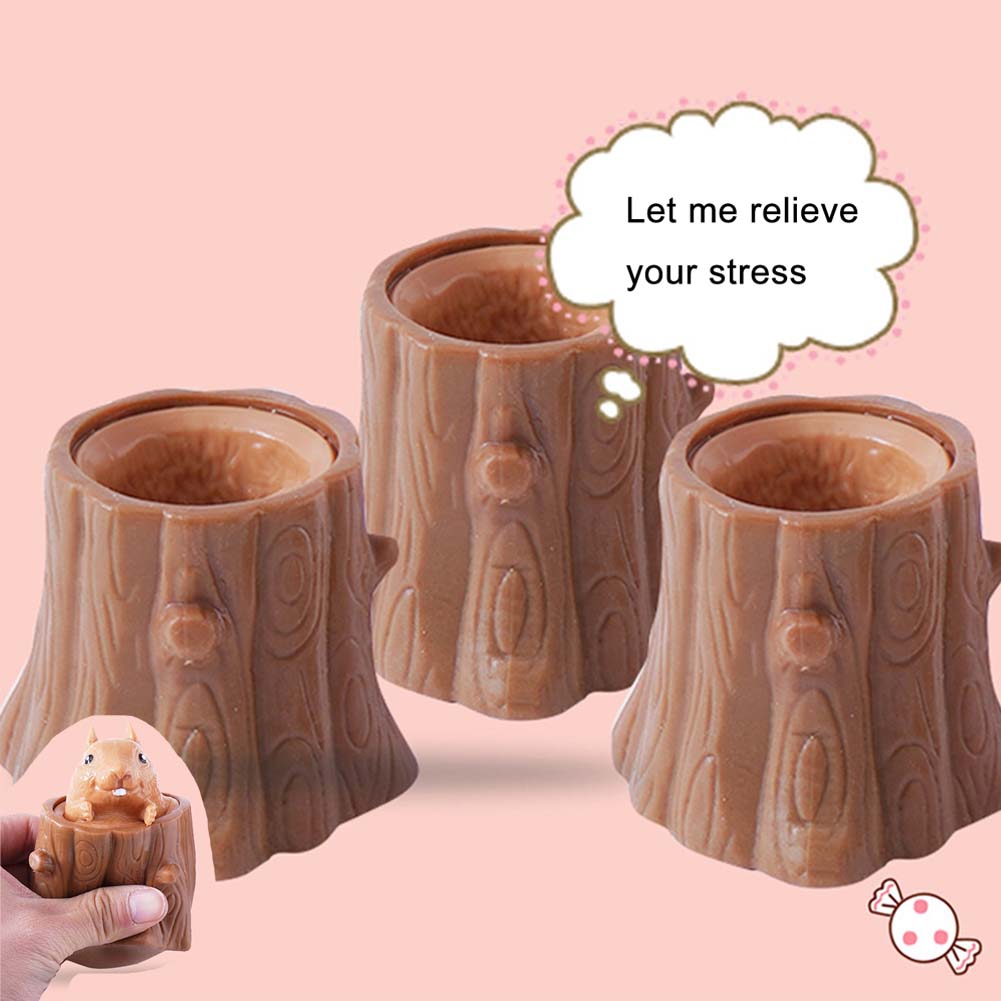 Cheers.US 2 PCS/1 pcs Squeeze Toy Telescopic Squirrel Arise Design ...