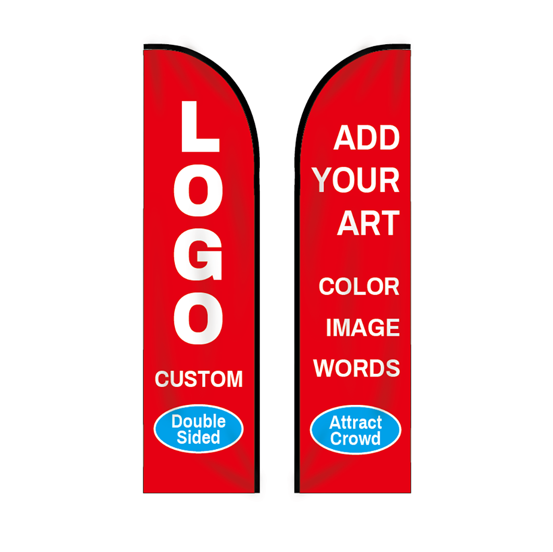 11.5ft / 3.5m Custom Feather Flag Stand with Poles Outdoor for Store ...