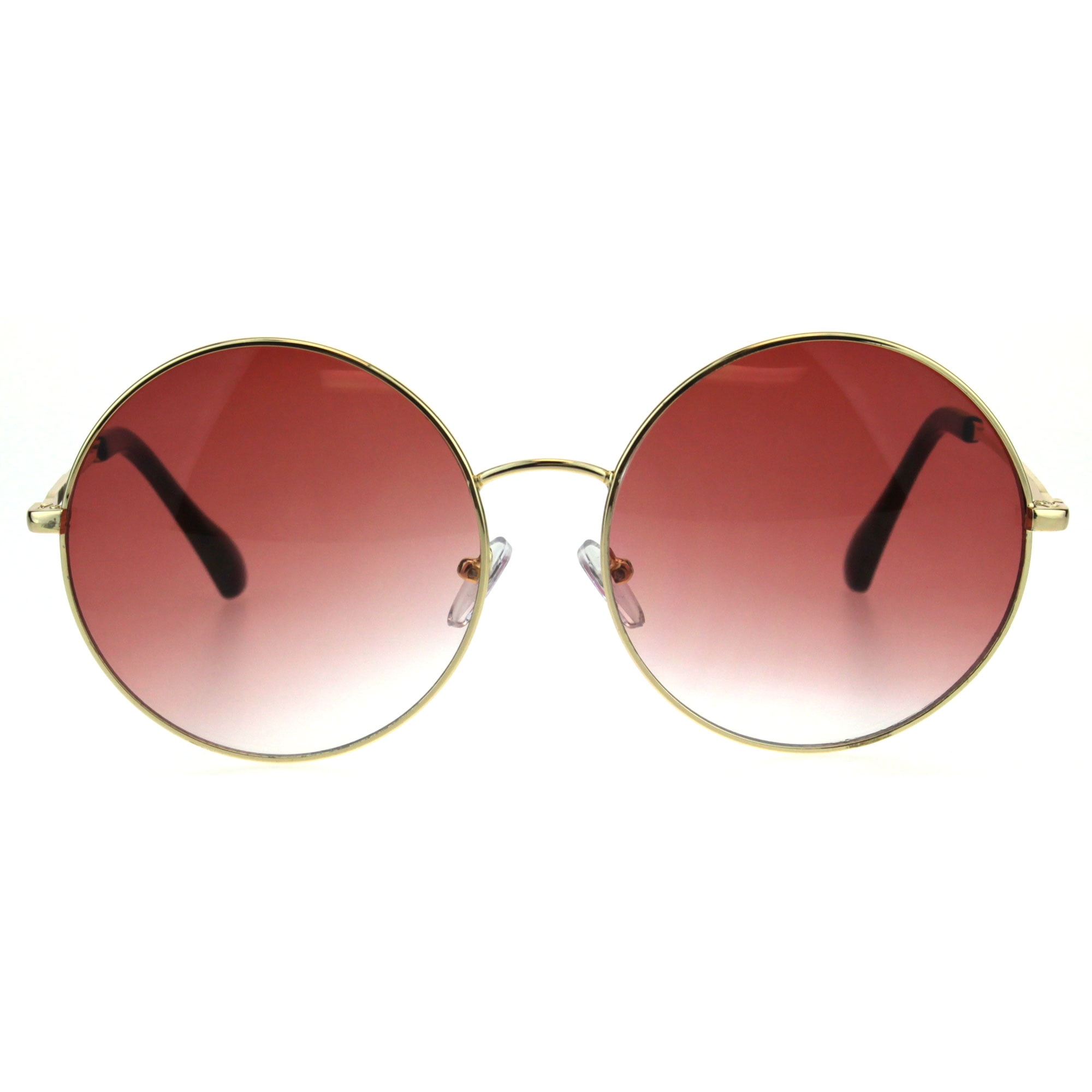 Round Circle Lens Hippie Groovy Metal Rim Retro Sunglasses Gold ...