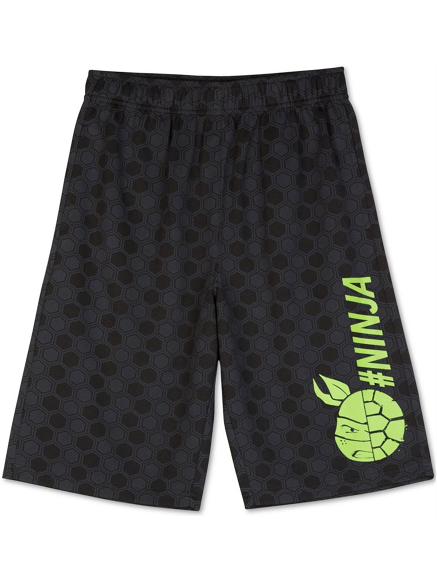 Nickelodeon Boys TMNT #NINJA Athletic Workout Shorts blackgrey M ...