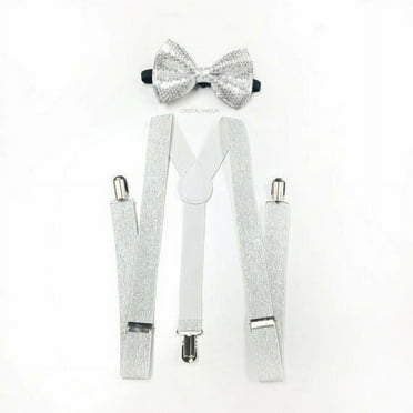 GOLD Metallic Suspender and Bowtie Set Wedding Prom Suspenders Adult ...