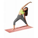 Athletic Works Folding Yoga Mat with Poses, Pink, 3mm Extra Support for ...