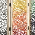 3 Panel Wooden Screen with Woven Reinforced Yarn, Multicolor - Walmart.com