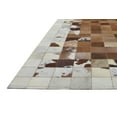 Brown Leather Rug 4X6 Modern Flatweave Scandinavian Geometric Room Size ...