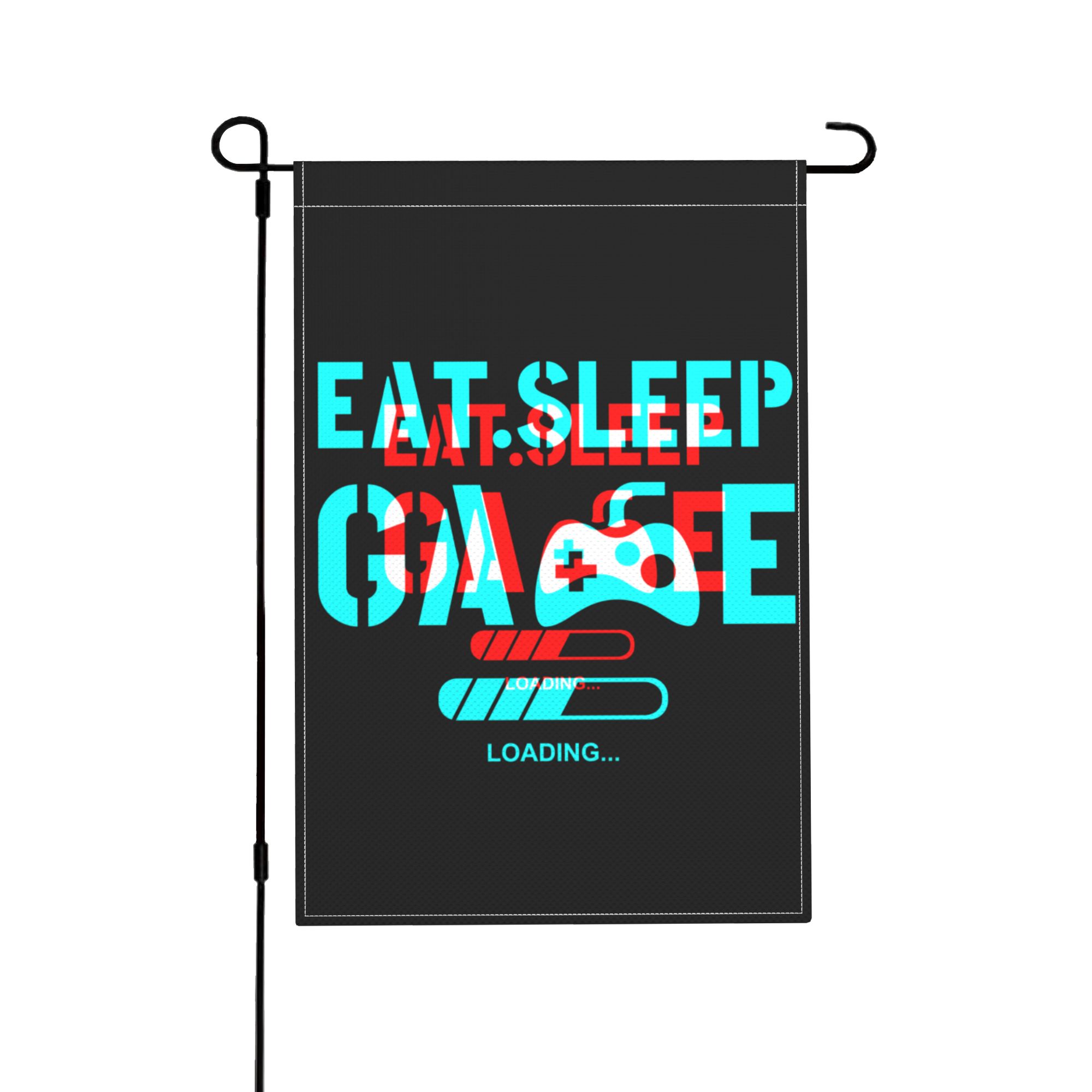 TEQUAN Cool Eat Sleep Game Loading Garden Flags, 18 x 12 inch Double ...