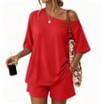 Womens 2 Piece Summer Shorts Set Lounge Matching Two Piece Oversized ...